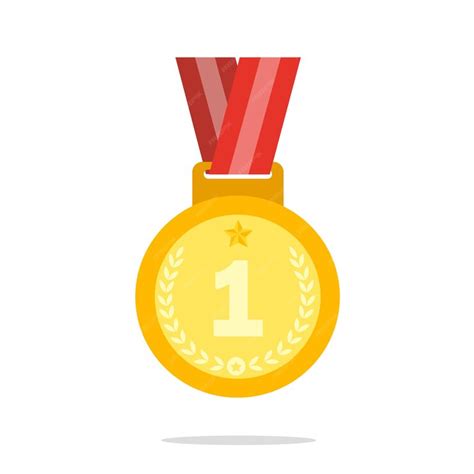 빈 금메달 흰색 배경에 고립입니다 1 위를 차지한 승리에 대한 상 개념 프리미엄 벡터