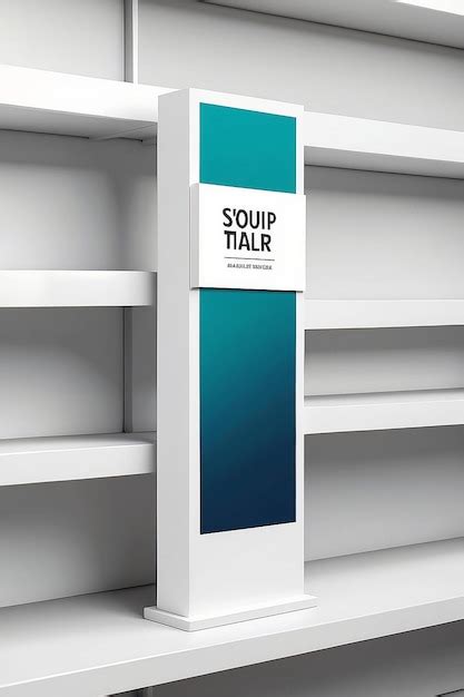 Premium Photo Bookstore Shelf Talker Signage Mockup With Blank White