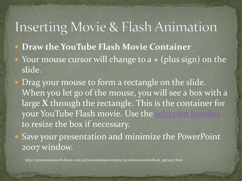 PPT Placing Movies And Flash Animations In Your PowerPoint PowerPoint Presentation ID