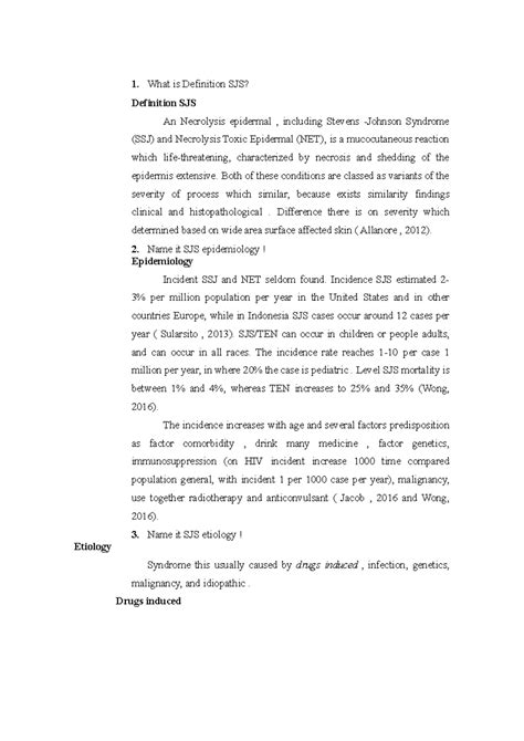 Definition Epidemiology Etiology Sjs What Is Definition Sjs