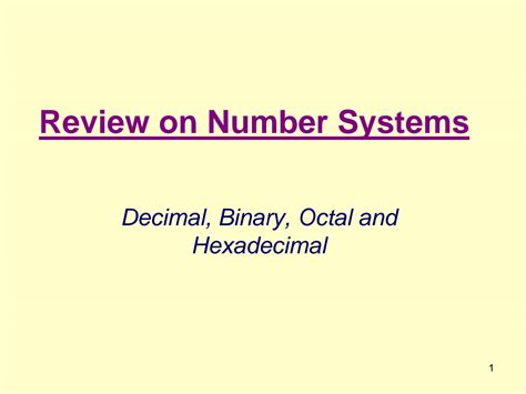 SOLUTION Review On Number Systems Dld Number Systems Studypool