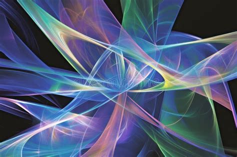 Colorful Abstract Light Trails On Black Background Vibrant And Dynamic Art Stock Image Image