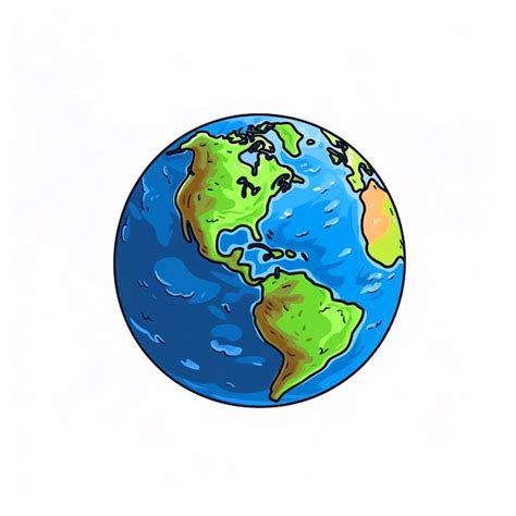 Premium Ai Image Cartoon Illustration Of Planet Earth