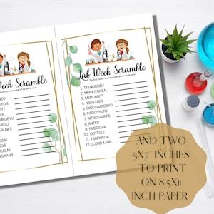 Lab Week Game Lab Week Scramble Lab Week Printable Lab Week Gifts