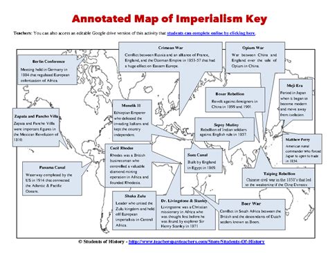 Map Key Map Key Annotated Map Of Imperialism Key Teachers You Can Also Access An Editable