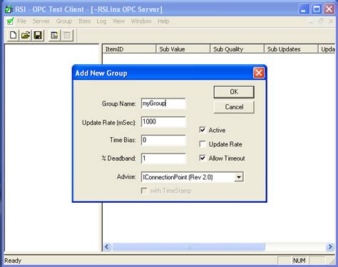 using rslinx opc test client to debug opc servers mesta automation