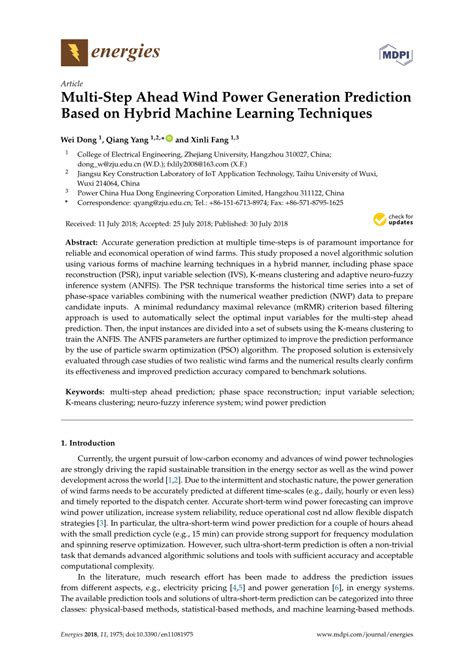 Pdf Multi Step Ahead Wind Power Generation Prediction Based On Hybrid