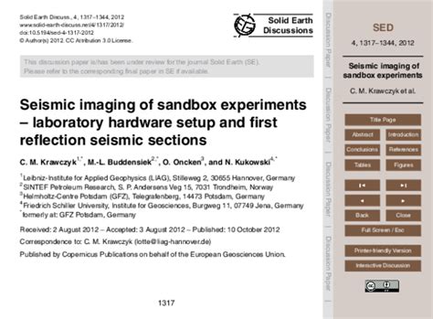 pdf seismic imaging of sandbox experiments laboratory hardware setup