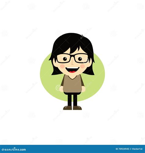 Geek Cartoon Nerd Character Stock Vector Illustration Of Cheesy Clip 70924945