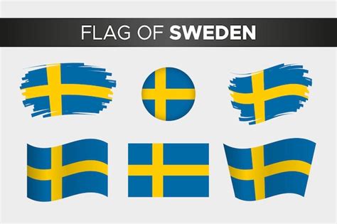 Premium Vector National Flag Of Sweden In Brush Stroke Wavy Circle