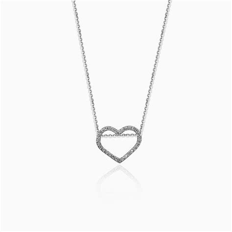 Срібне кольє серце з фіанітами з колекції Valentine Інтернет магазин Qvaliz