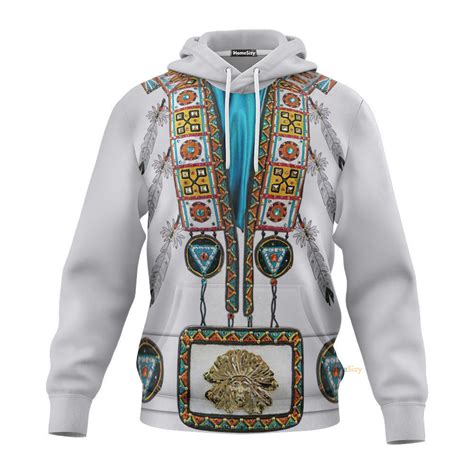 3d Elvis Presley Old Indian Jumpsuit White Hoodie Zip Hoodie Tt102 Kapark