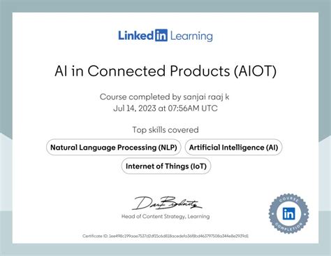 Sanjai Raaj K On Linkedin Certificate Of Completion