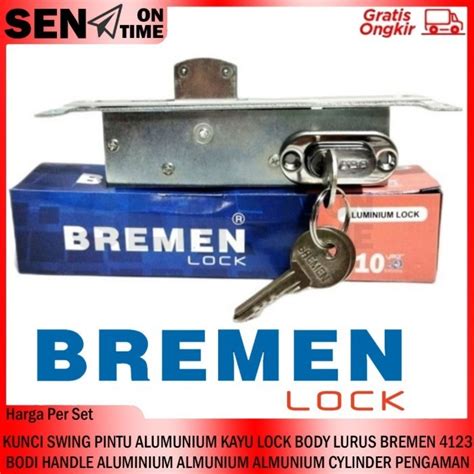 Jual Kunci Swing Bremen 4123 Set Konci Lurus Pintu Lidah Suwing Alumunium Lock Hooklock Door