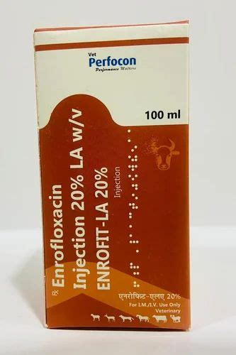 100 Ml Enrofloxacin 20 Injection Enrofit La 20 Injection