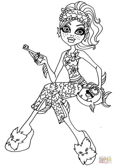 Monster High Lagoona Body Base Sketch Coloring Page