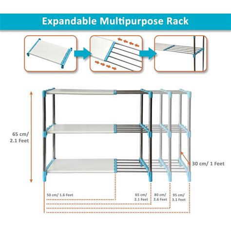 3 Tier Layer Expandable Stainless Steel Multipurpose Shoe Rack Stand