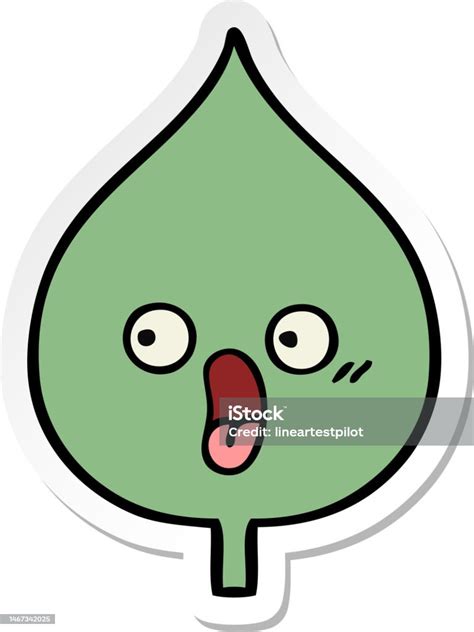 귀여운 만화 표현 잎의 스티커 귀여운에 대한 스톡 벡터 아트 및 기타 이미지 귀여운 데칼 라벨 Istock