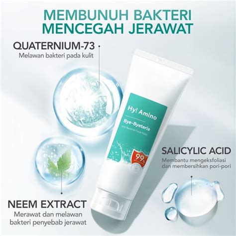 Jual You Hy Amino Bye Byeteria Anti Bacterial Facial Wash Shopee