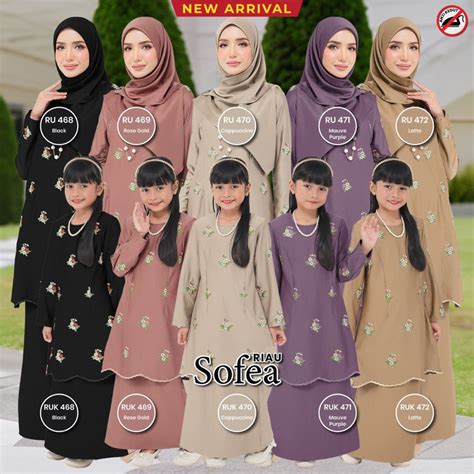 Kurung Riau Sofea MAK ANAK RAYA 2024 Baju Kurung Sulam Ironless Premium