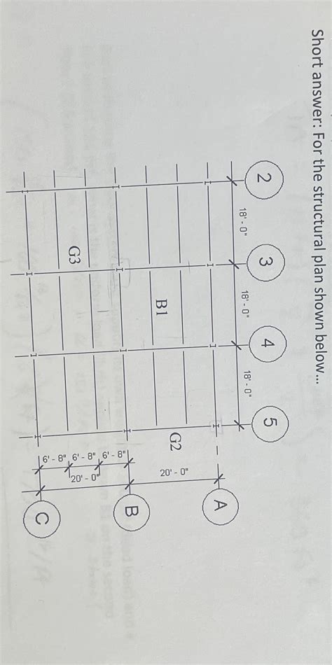 Solved Short Answer For The Structural Plan Shown Below A