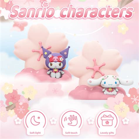 Sanrio Sakura Shaped Cinnamoroll Kuromi Night Light Kawaiienvy