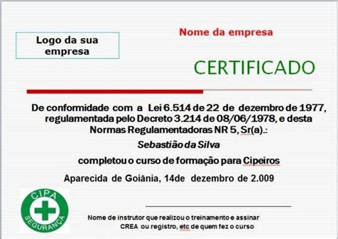 Modelo De Treinamento De Cipa Download