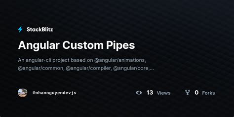 Angular Custom Pipes StackBlitz