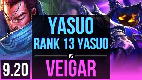 YASUO Vs VEIGAR MID Rank 13 Yasuo KDA 14 2 3 Godlike EUW