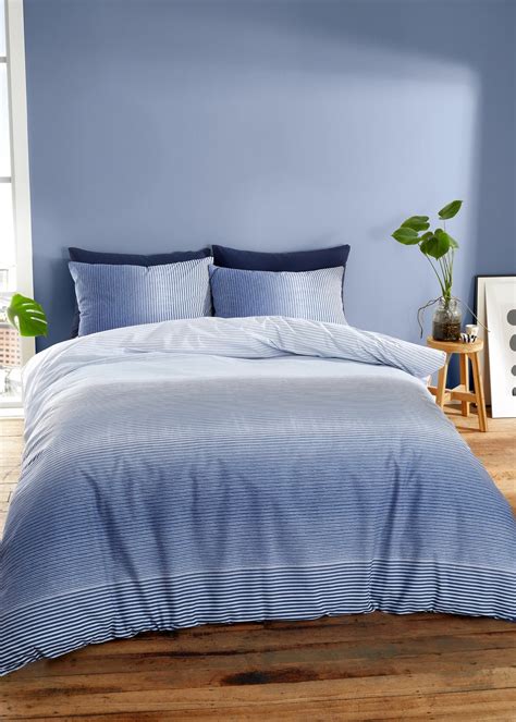 Catherine Lansfield Graded Stripe Reversible Duvet Cover Set Matalan