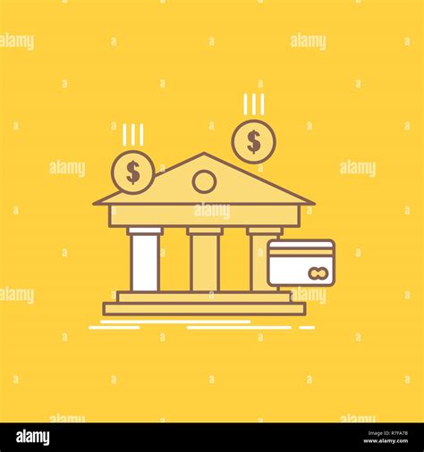 Bank Payments Banking Financial Money Flat Line Filled Icon