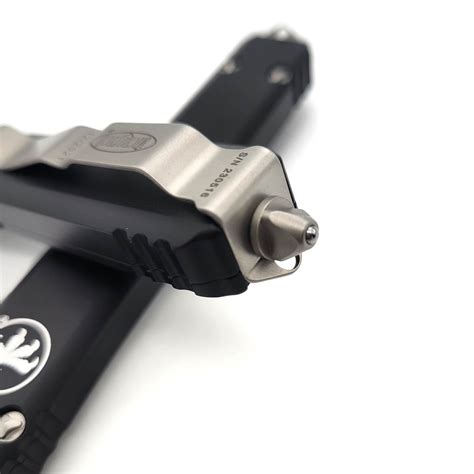 Microtech Ultratech 121 11 Black Single Edge Partial Serrated Stonewash