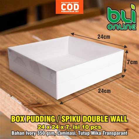 Jual Box Pudding 24 X 24 X 7 Isi 10pcs Dus Pudding Kotak Pudding