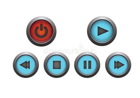 Blue Plastic Vector Navigation Buttons Stock Vector Illustration Of