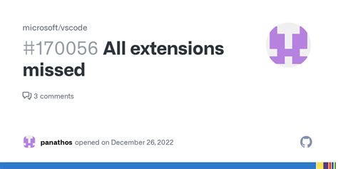All Extensions Missed Issue Microsoft Vscode GitHub