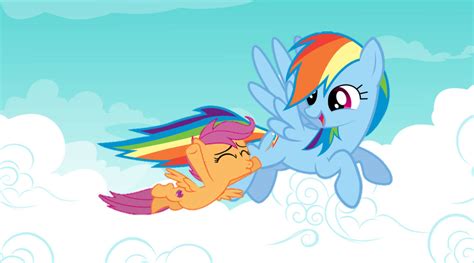 Rainbow Dash And Scootaloo Flying Together By Darkmoonanimation On