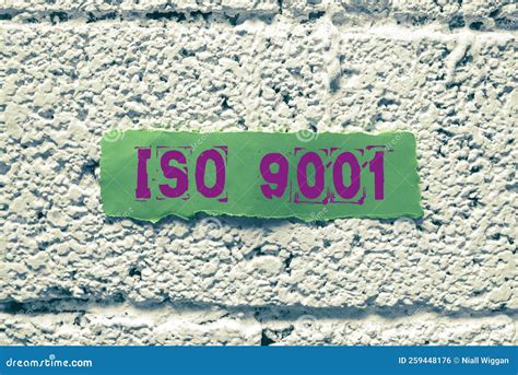 Writing Displaying Text Iso 9001 Word Written On Designed Help