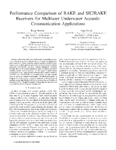 Pdf Performance Comparison Of Rake And Sicrake Receivers For
