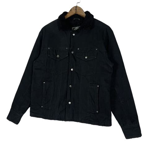 Vintage Dickies Japan Trucker Black Canvas Denim Sher Gem