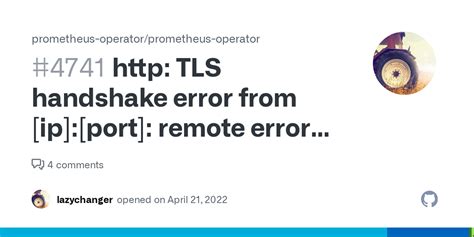 Tls Handshake Error From Ip Port Remote Error Tls Bad Certificate · Issue 4741
