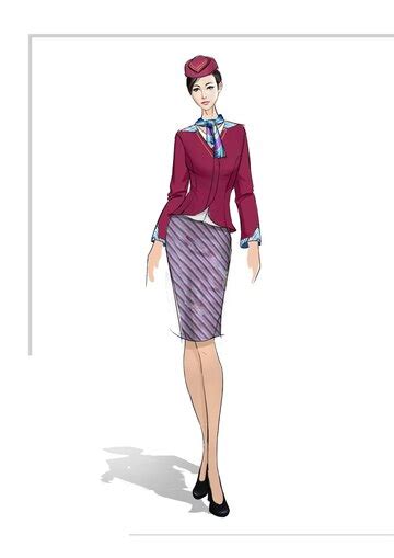Premium Psd Uniform Airline Elegant Flight Airhostess Fashion Style