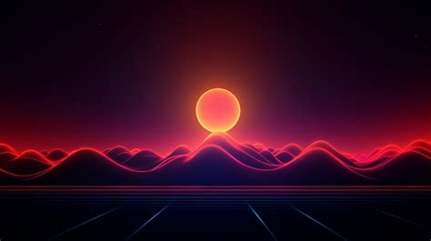 Premium Ai Image Synthwave Background