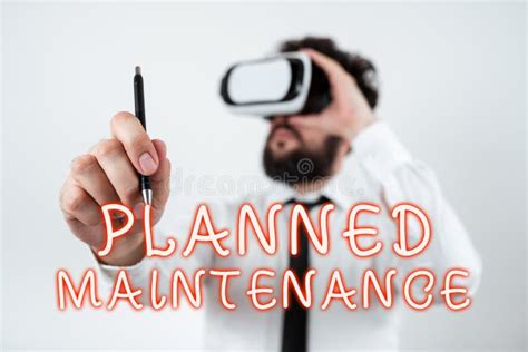 Conceptual Display Planned Maintenance Concept Meaning Check Ups To Be