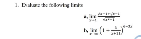 Evaluate The Following Limits A Lim X Arrow Studyx