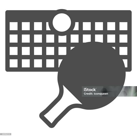 라켓과 공 솔리드 아이콘 테니스 게임 개념과 함께 뻗어 그물 벡터 그래픽 흰색 배경에 라켓 네트 볼 기호 모바일 또는 웹 디자인을위한 글리프 스타일 아이콘