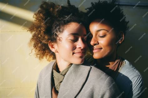 Couple De Lesbiennes Romantique Plan Moyen Photo Gratuite