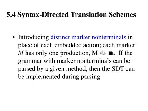 Ppt 54 Syntax Directed Translation Schemes Powerpoint Presentation