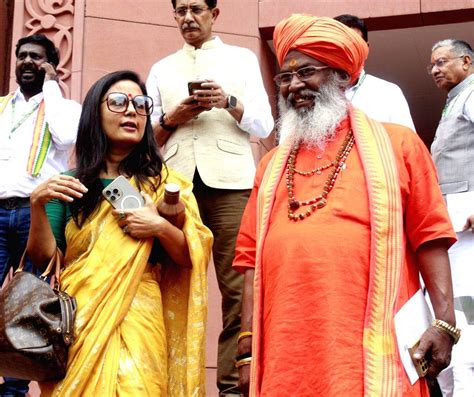 New Delhitmc Mp Mahua Moitra And Bjp Mp Sakshi Maharaj At The