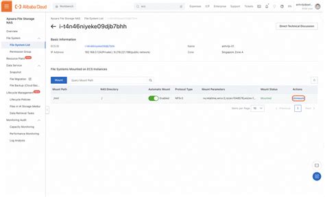Create A Nas File System Storage And Bind To An Ecs Instance Alibaba