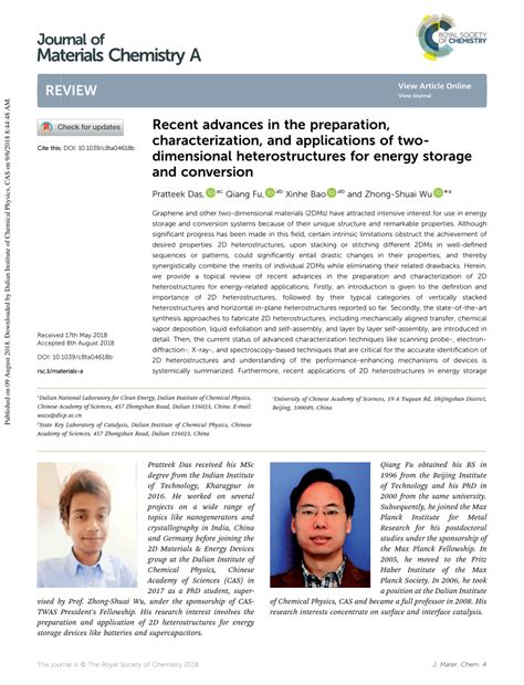 Pdf Recent Advances In The Preparation Characterization And